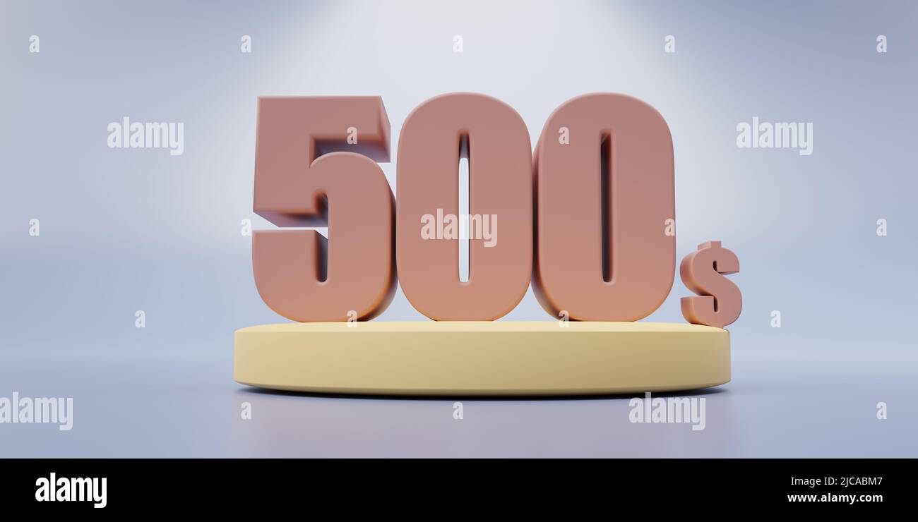 Gift card, 500 dollars voucher template. Discount, marketing promotion ...