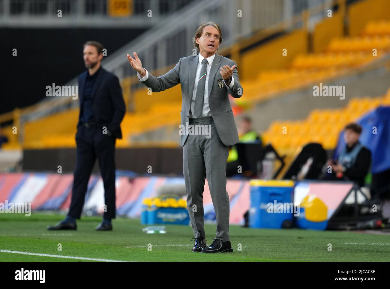 Italy manager Roberto Mancini on the touchline during the UEFA Nations ...