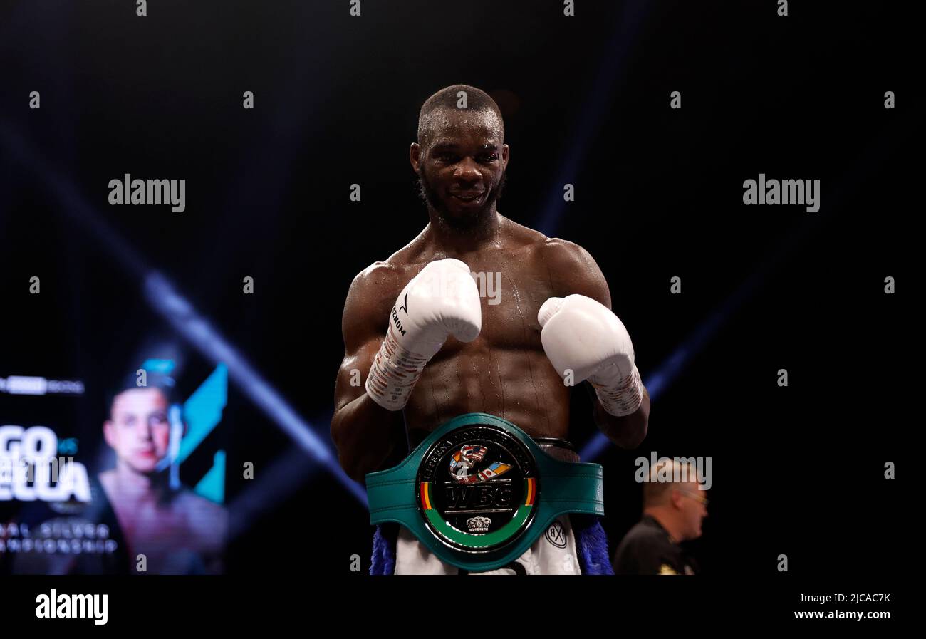 Chris Kongo celebrates victory over Sebastian Formella in the ...