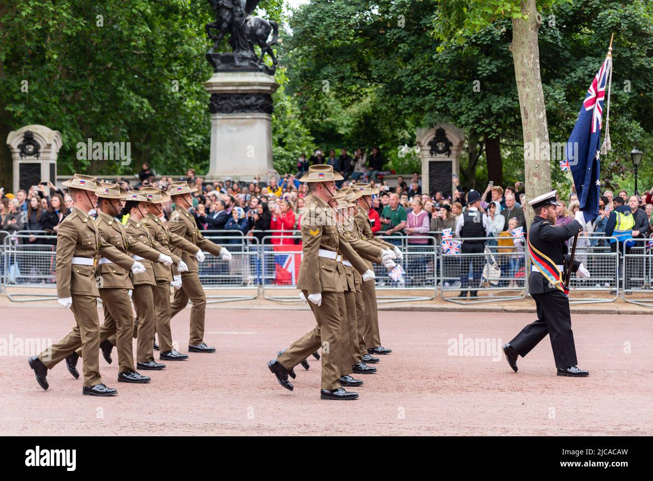 Australia group marching in the Commonwealth section of the For Queen ...