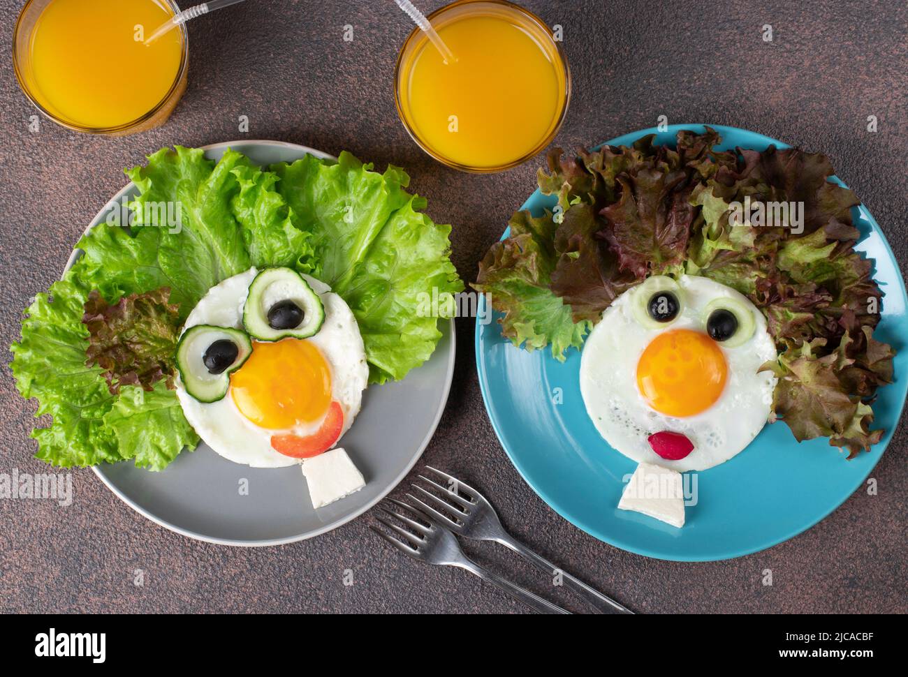 Fun Food for kids - smiling faces made from fried eggs, cucumbers ...