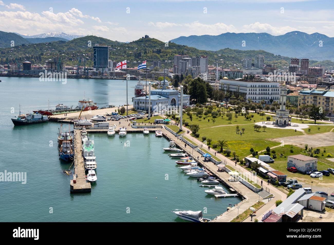 Batumi, Georgia-May 15 2022: General view of Batumi city center and sea ...