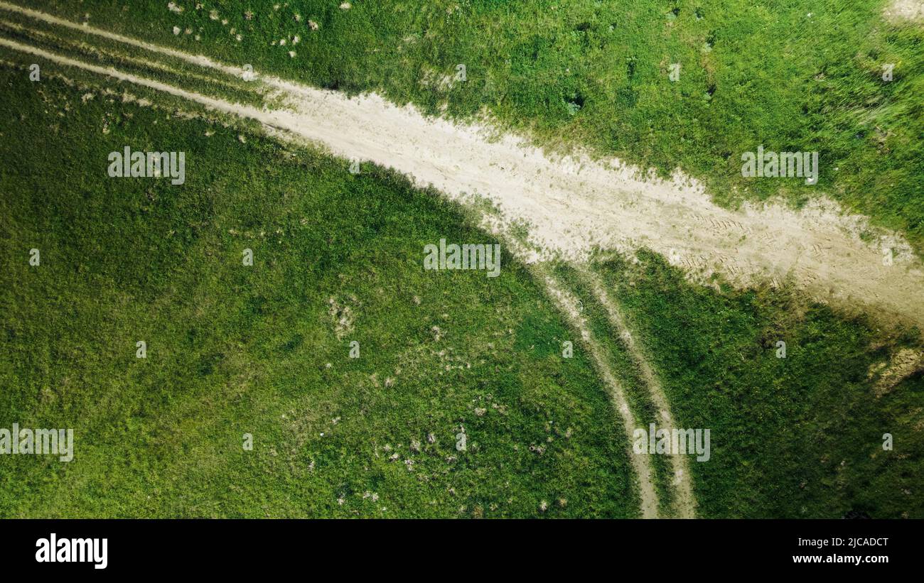 Aerial view car a dirt track hi-res stock photography and images - Alamy