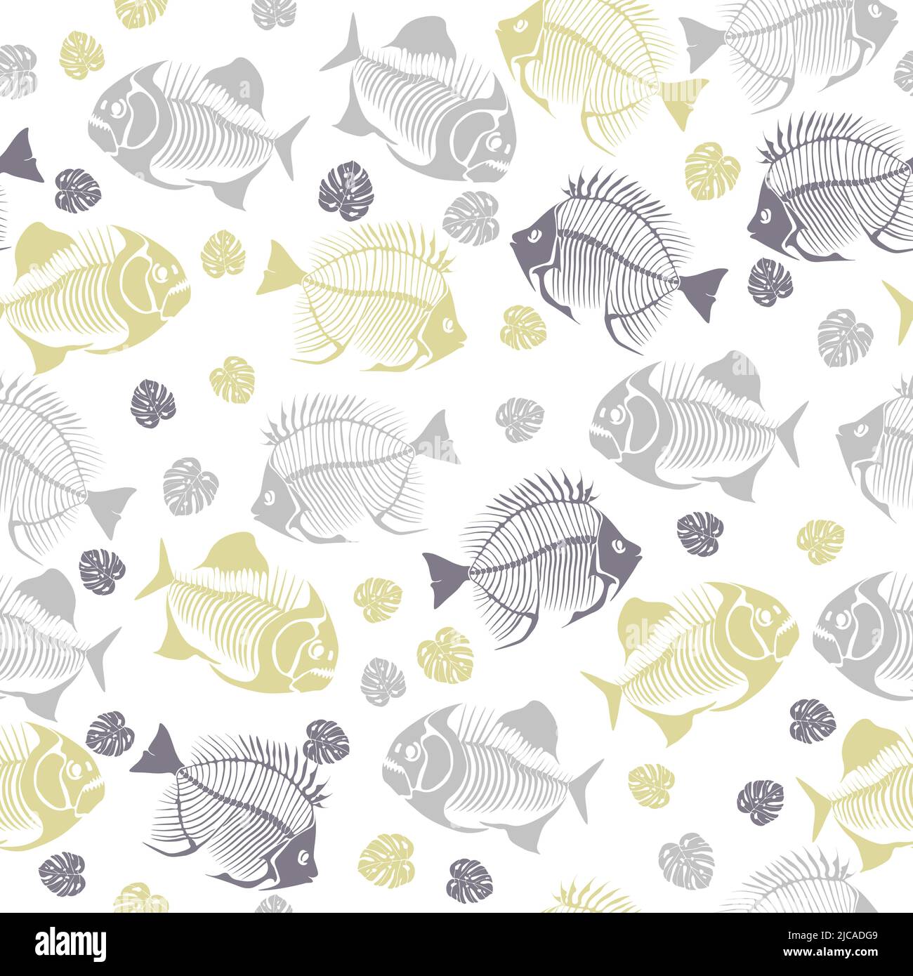 Fossil skeleton prehistoric fish Stock Vector Images - Alamy