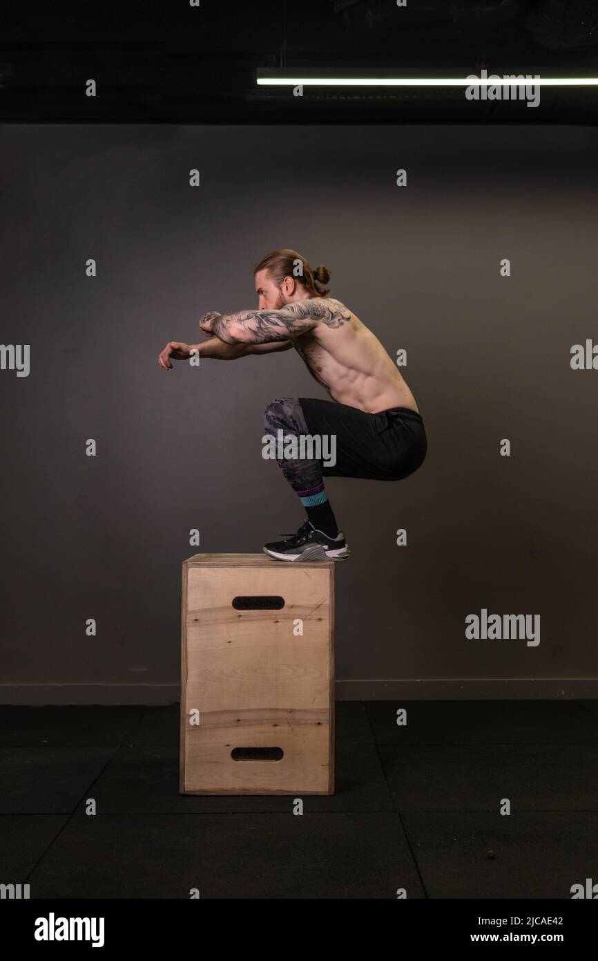 Box fitness training exercise gym indoors lifestyle sport athlete cross ...