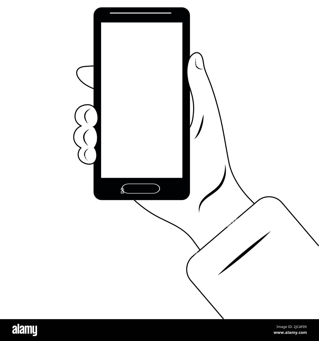 Mobile phone in a man s hand. Watching a movie. Vector flat Stock ...