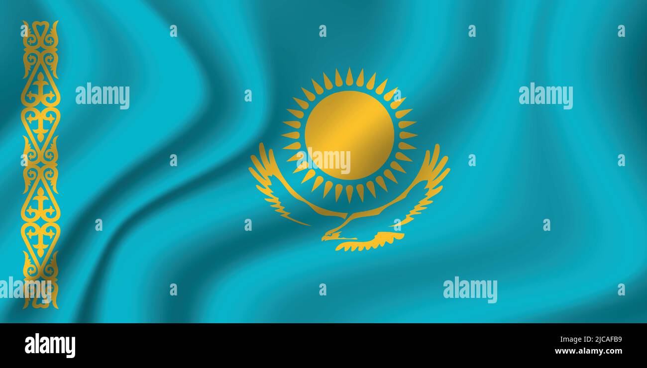 Flag of Kazakhstan. Kazakh national symbol in official colors. Template ...