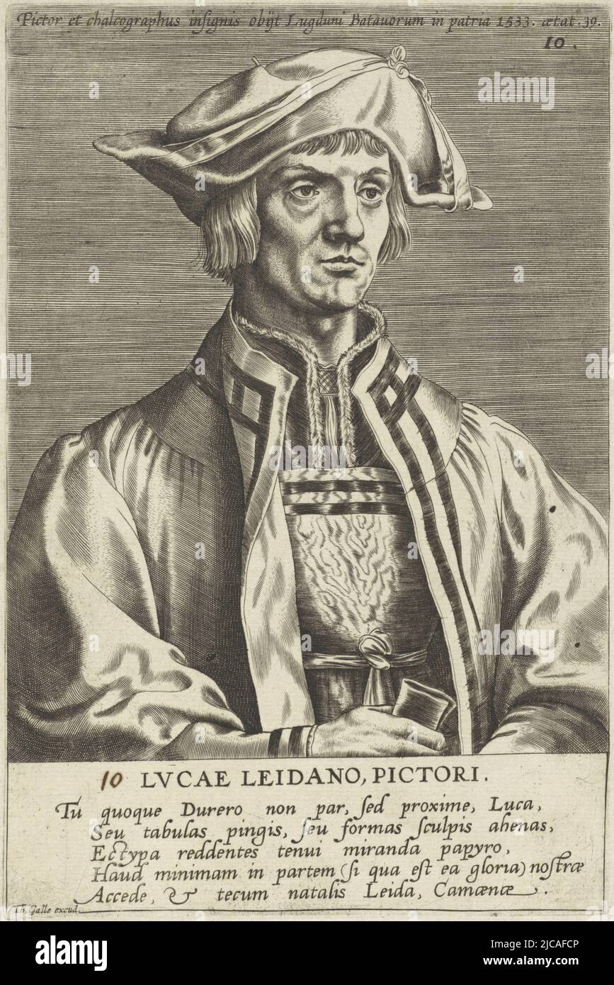 Above the person portrayed a line of biographical data in Latin In the ...