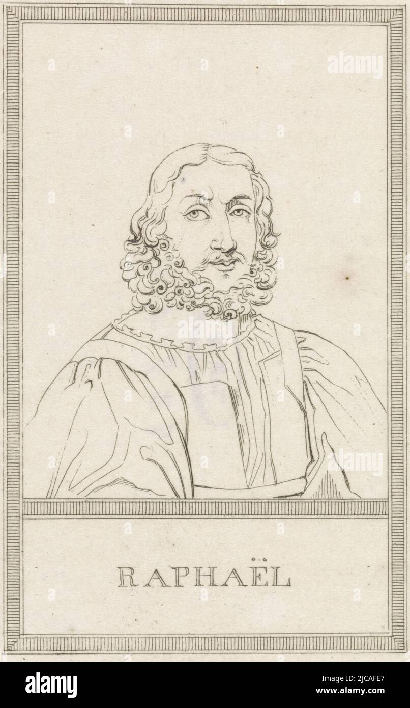 Portrait of artist Raphael, print maker: Abraham Lion Zeelander ...