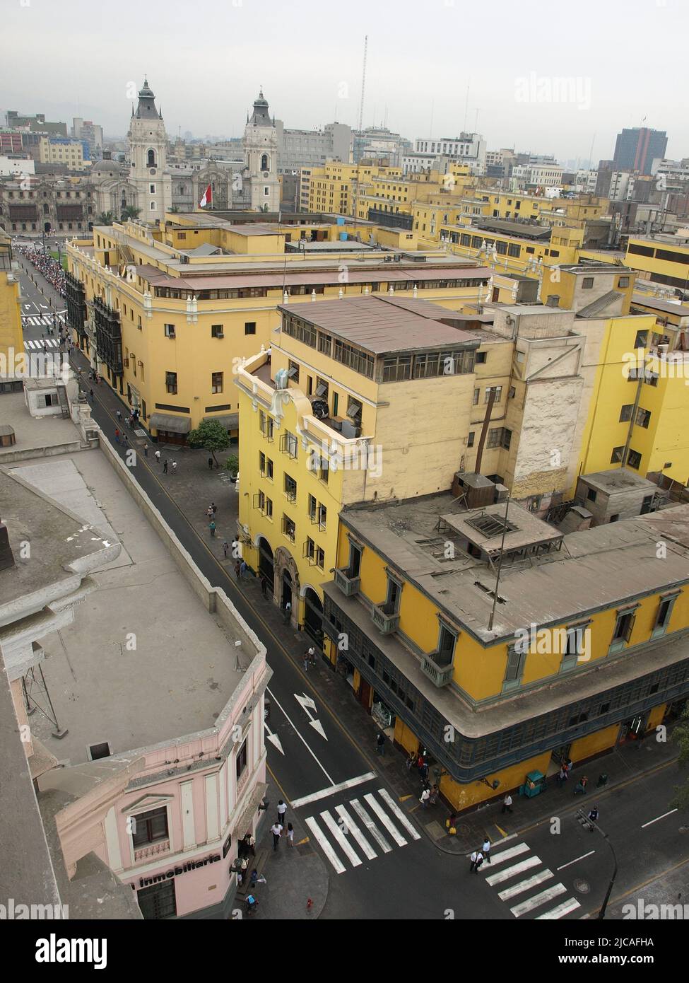 Aerial view of the Lima city downtown streets Stock Photo - Alamy
