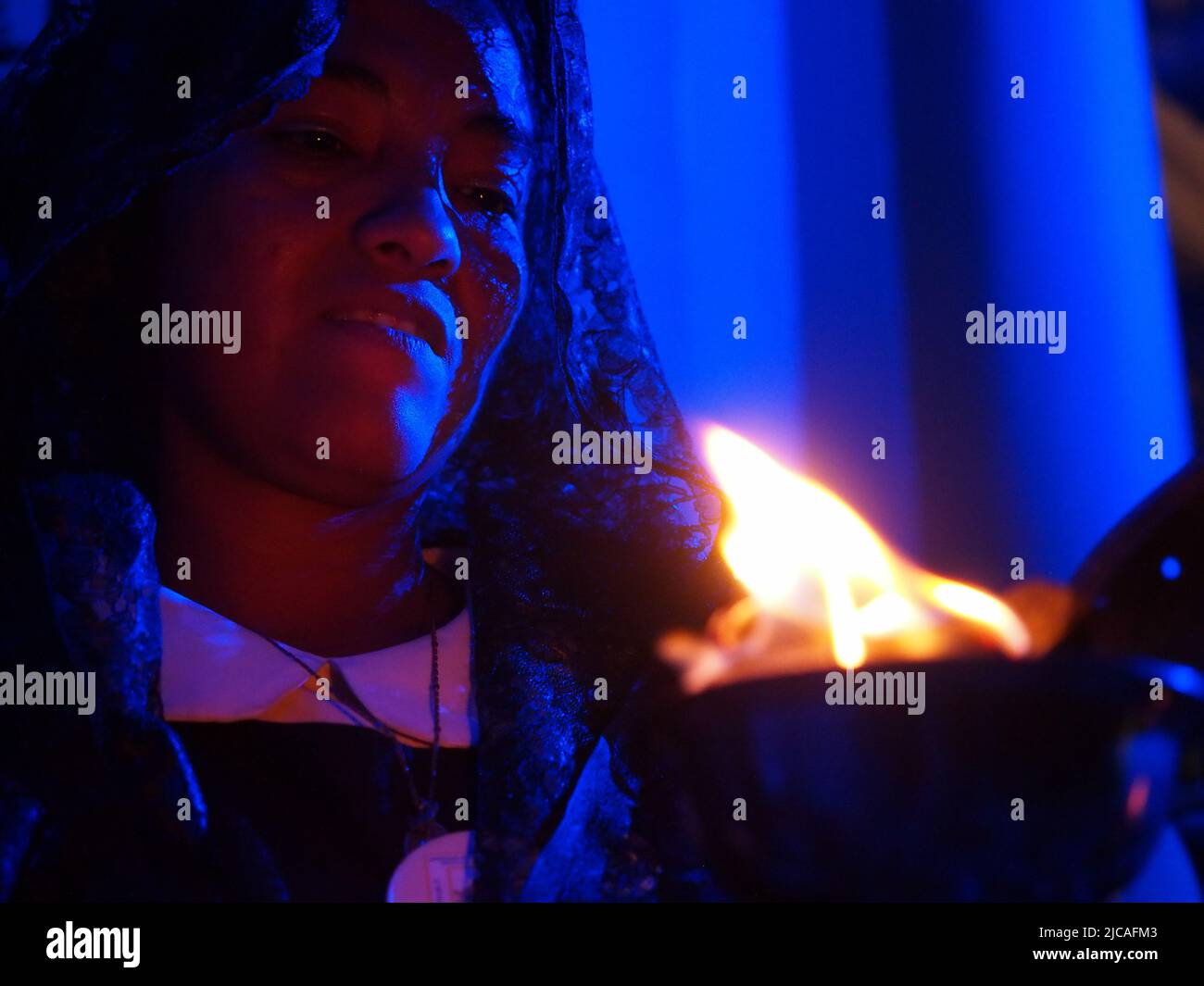 As every year at Easter, wrapped in vapors of incense and blue light ...