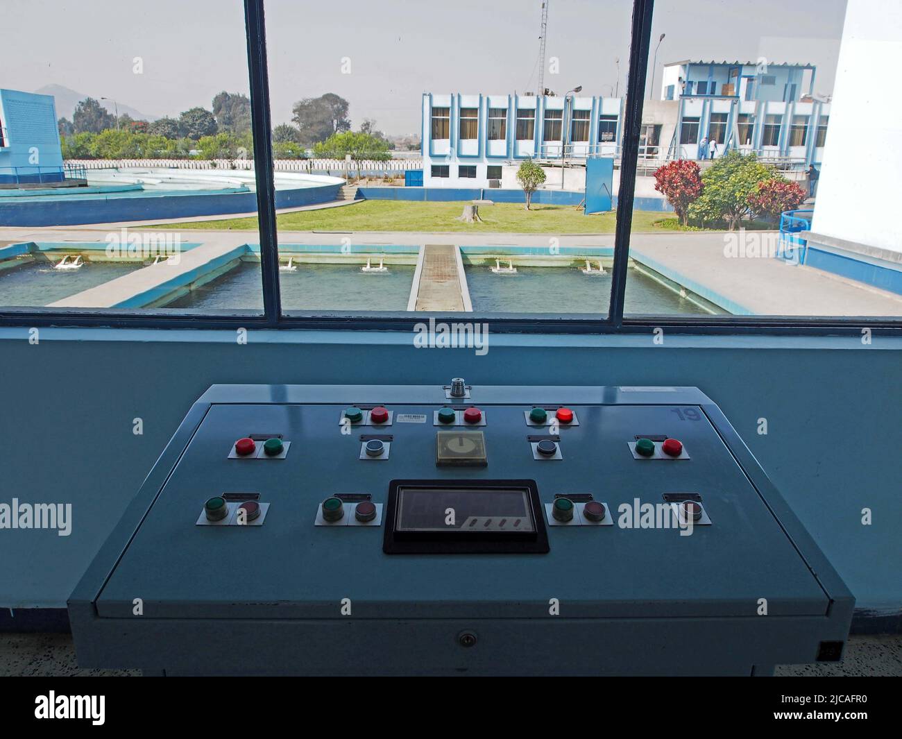 Control Panel of the chlorination pools of the Atarjea drinking water ...