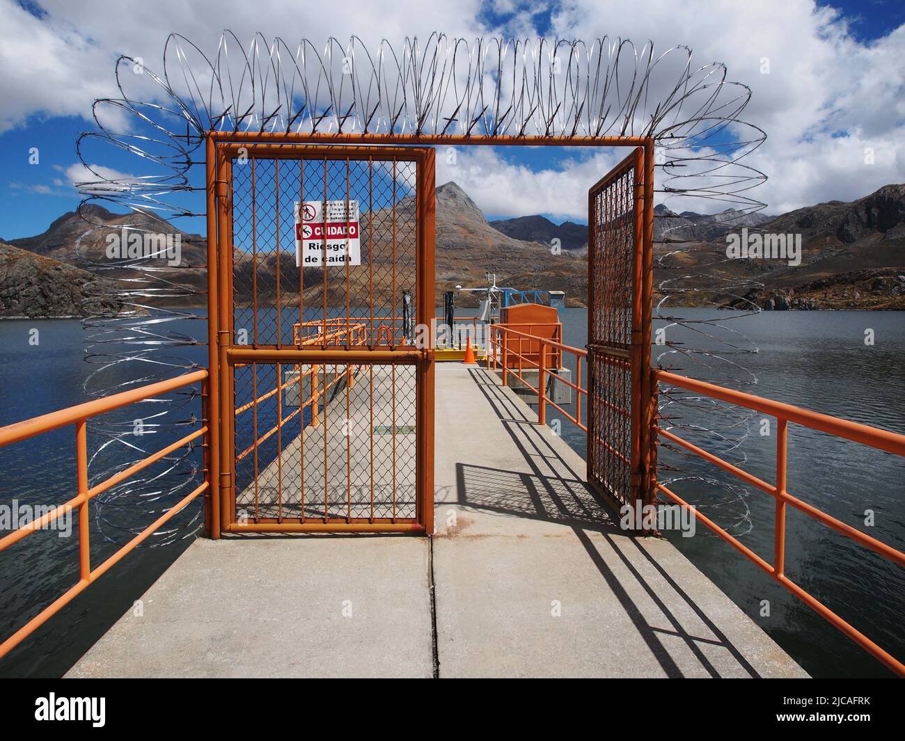 Huascacocha dam at Marcapomacocha lake. The Lima Water and Sewerage ...