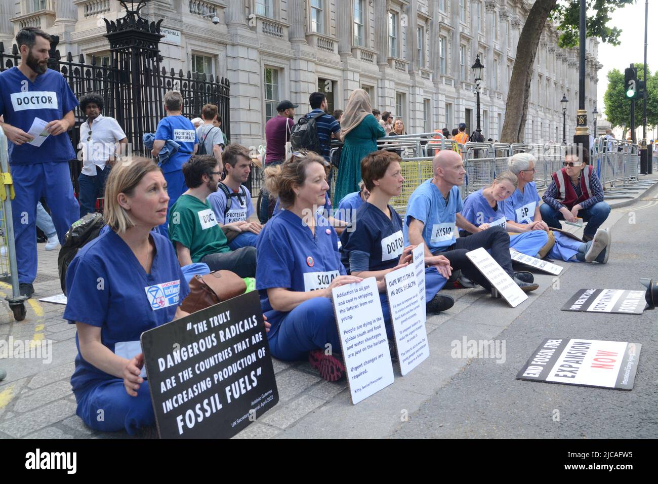 rebel doctors stage a downing street sit in Stock Photo - Alamy