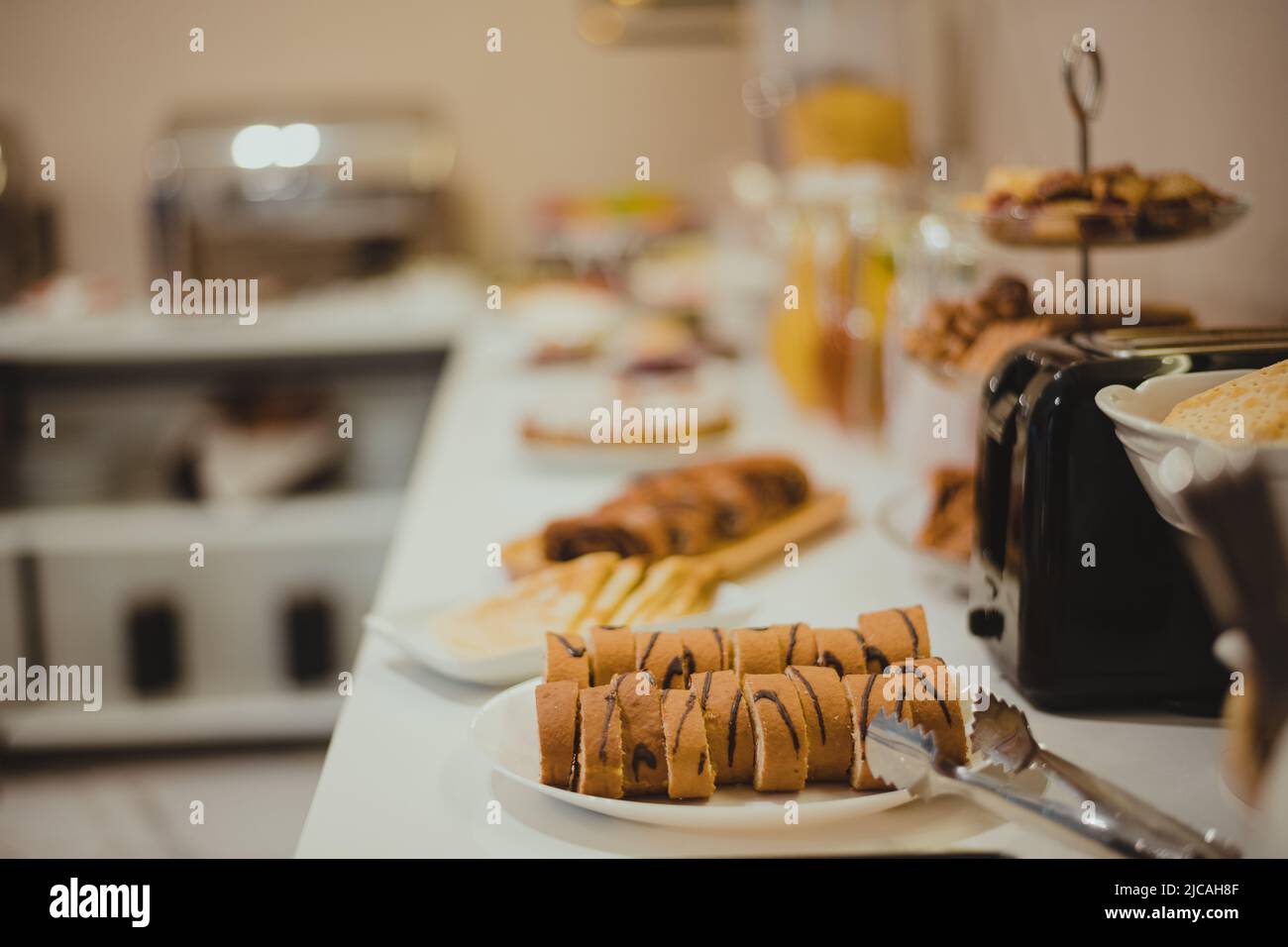 Hotel breakfast bakery buffet Stock Photo - Alamy