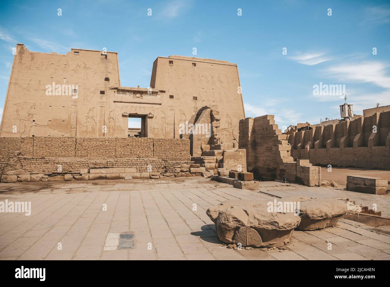 The ruins of the ancient temple of Horus in Edfu, Egypt Stock Photo - Alamy
