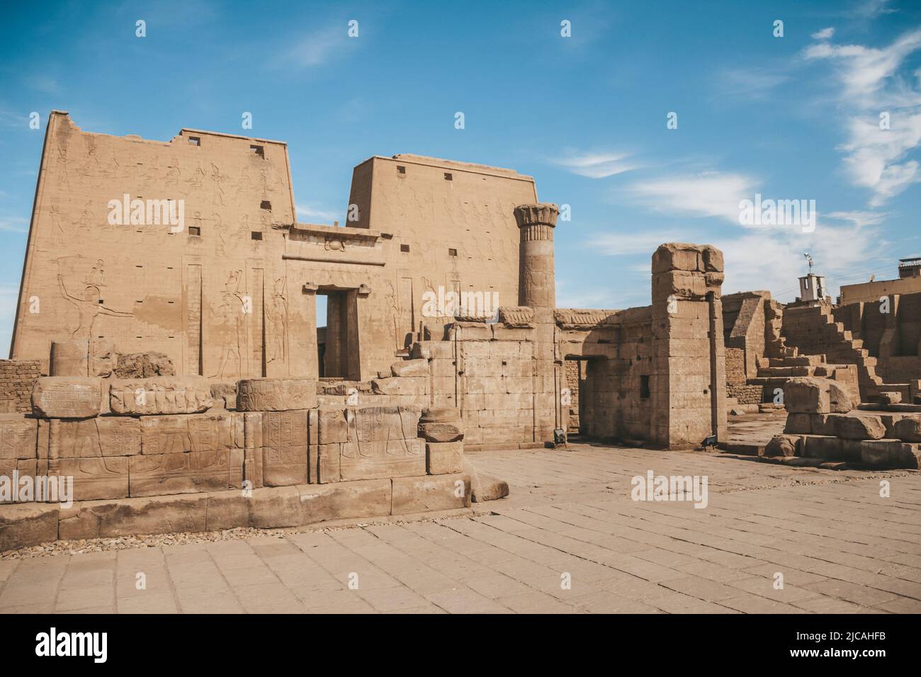 The ruins of the ancient temple of Horus in Edfu, Egypt Stock Photo - Alamy