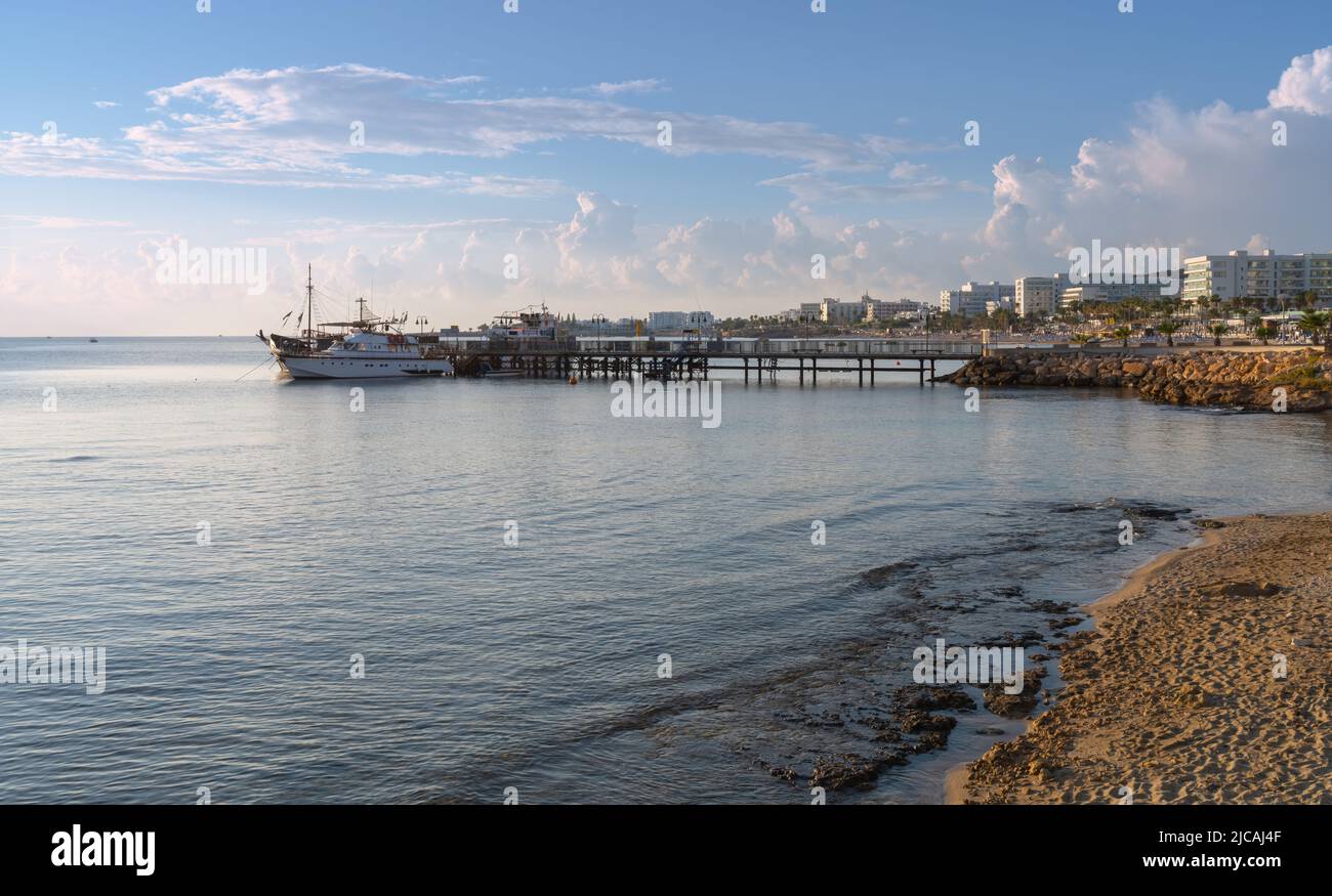Early morning pier in Protaras Cyprus Stock Photo - Alamy