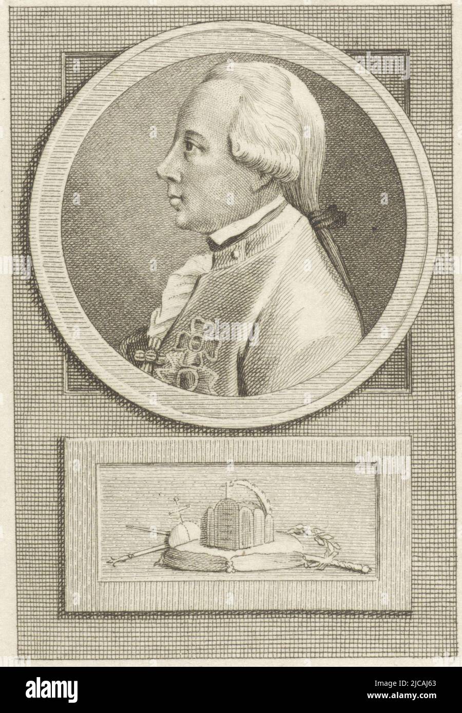 Portrait of Frans II Josef Karel, Roman-German emperor Below the ...