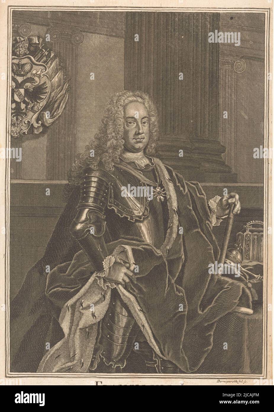 Portrait of Franz I Stephan, Roman-German emperor, print maker: Johann ...