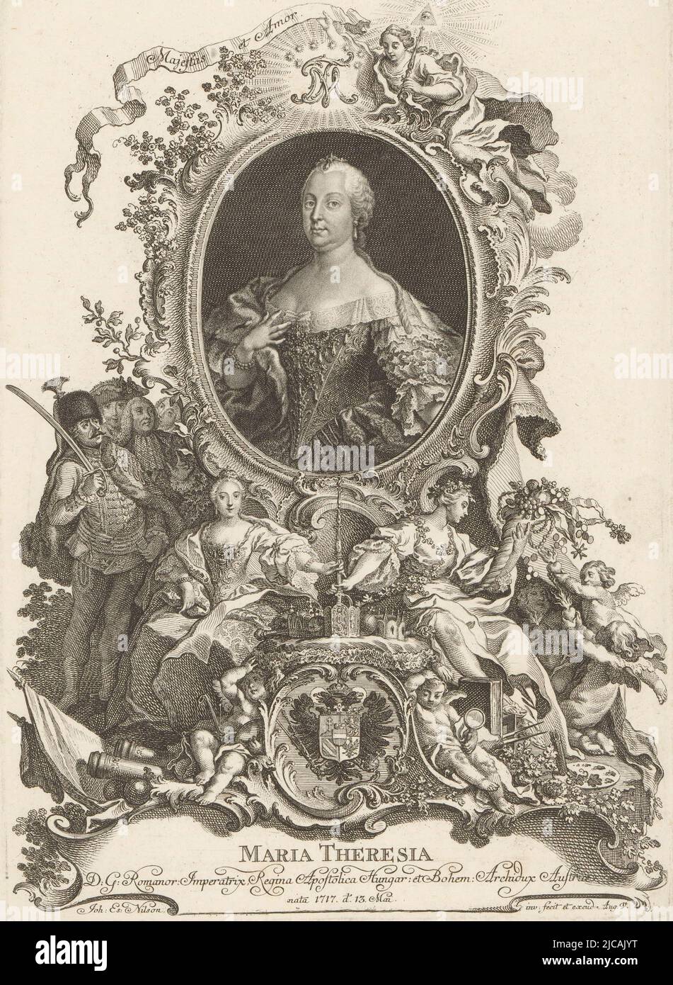 Portrait of Maria Theresa, Roman-German Empress, print maker: Johann ...