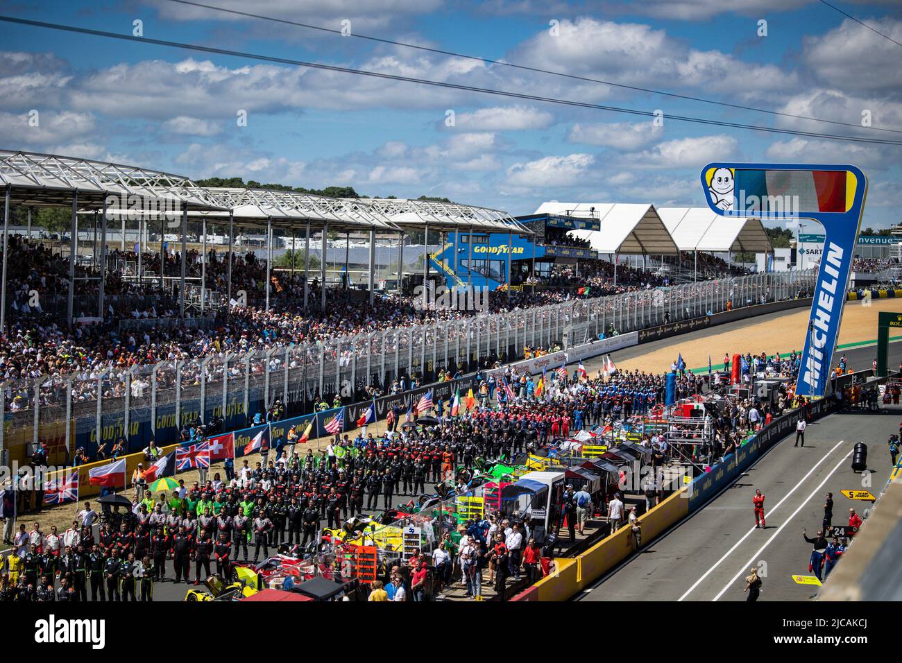 Starting grid, grille de depart, during the 2022 24 Hours of Le Mans ...