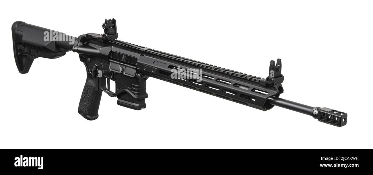 Modern automatic rifle isolated on white background. Weapons for police ...