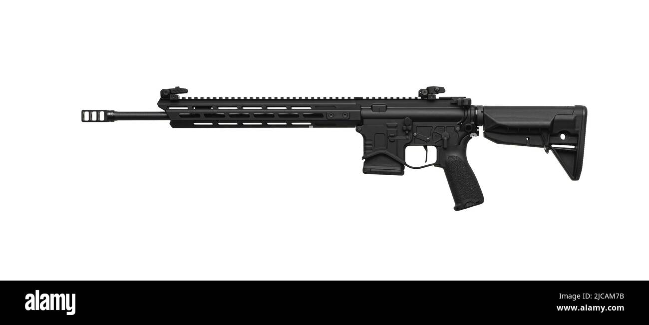 Modern automatic rifle isolated on white background. Weapons for police ...