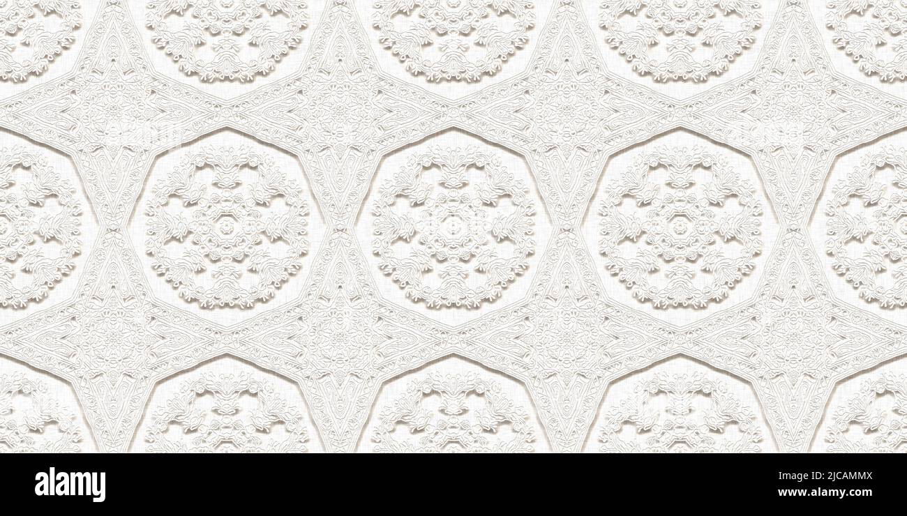 White on White linen lace effect border background. Minimal stylish ...