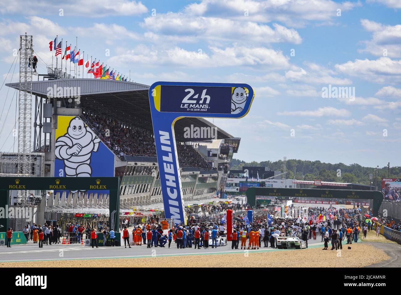 Starting grid, grille de depart, during the 2022 24 Hours of Le Mans ...