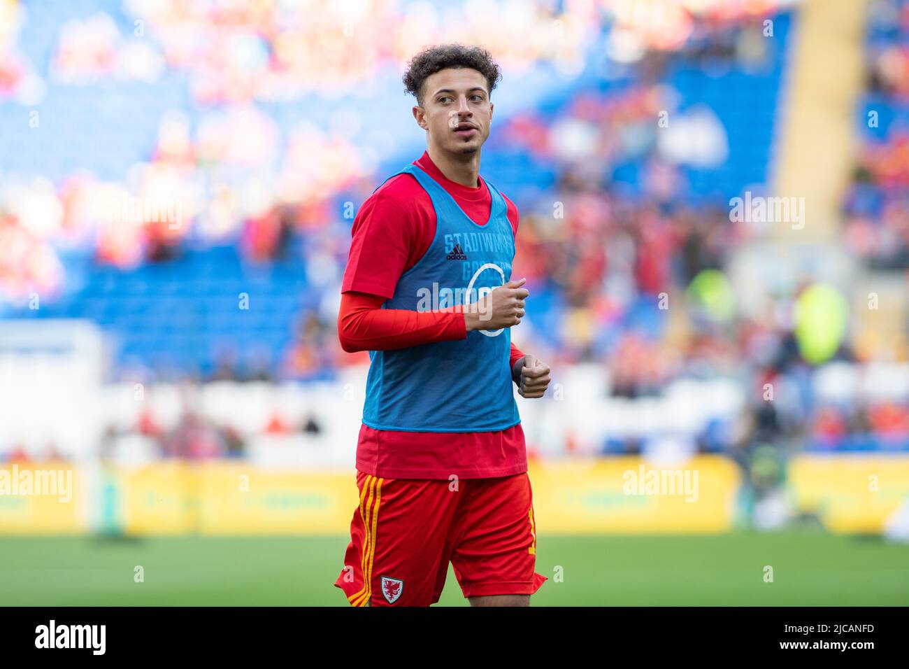 CARDIFF, UK. 11th June, 2022. Ethan Ampadu during the 2022 UEFA Nations ...