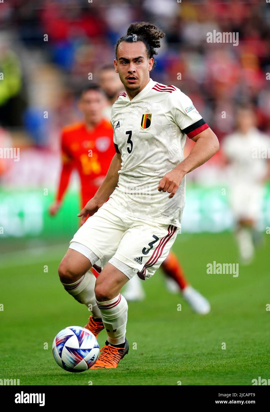 Belgium's Arthur Theate during the UEFA Nations League match at Cardiff ...