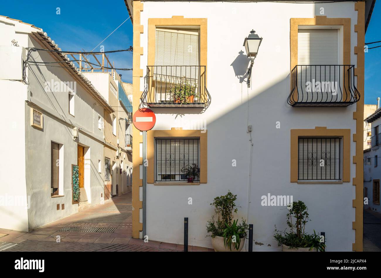 View of colorful buildings and narrow streets, architecture in the ...