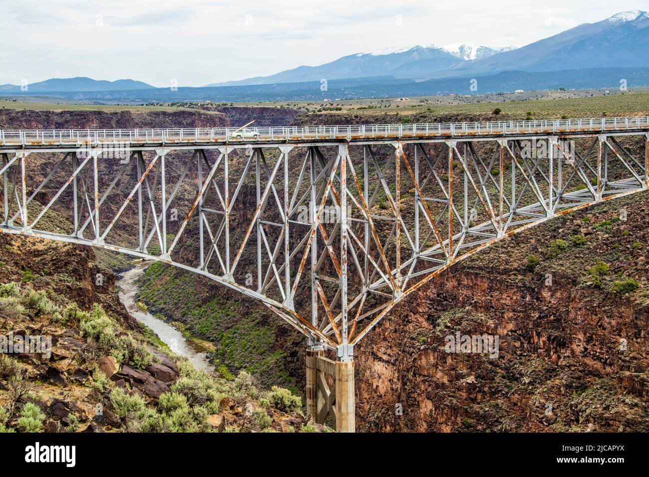 The Rio Grande Gorge Bridge-a steel deck arch bridge across the Rio ...