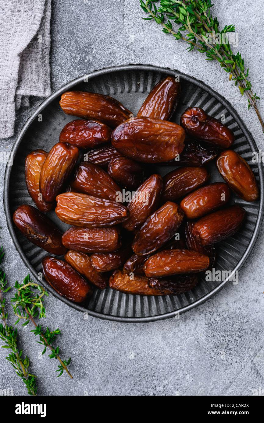 Ramadan dates is traditional food for iftar in islamic world set, on ...