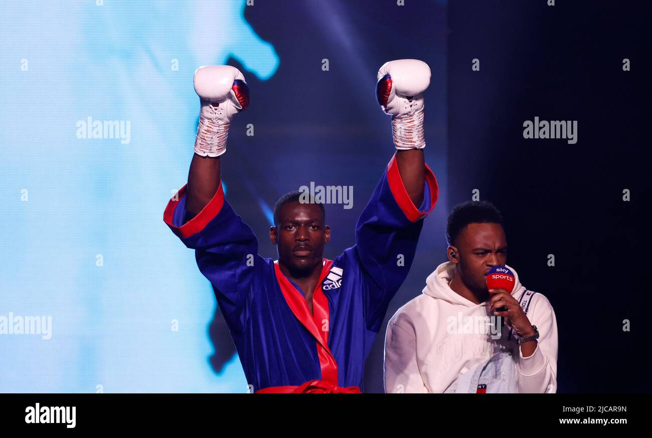 Richard Riakporhe walks out for his fight against Fabio Turchi in the ...