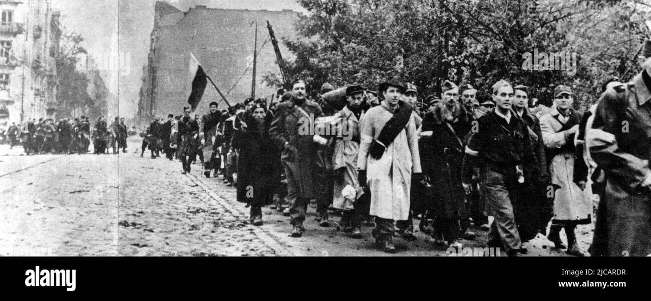 The remains of the Polish Home Army being led into captivity after the ...