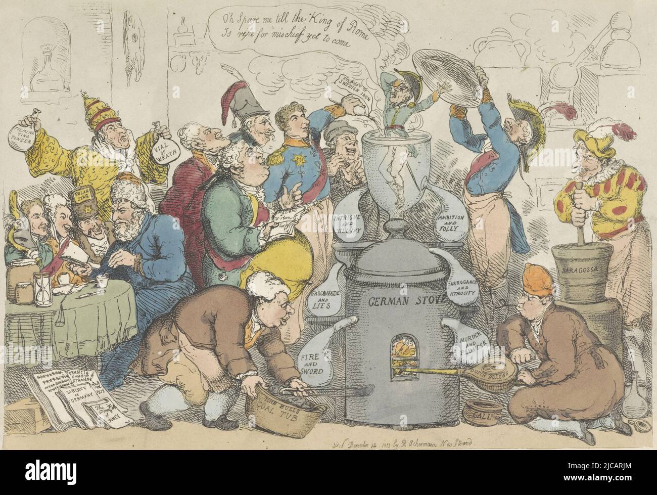Cartoon on the disintegration of the Rhine Union after Napoleon's loss ...
