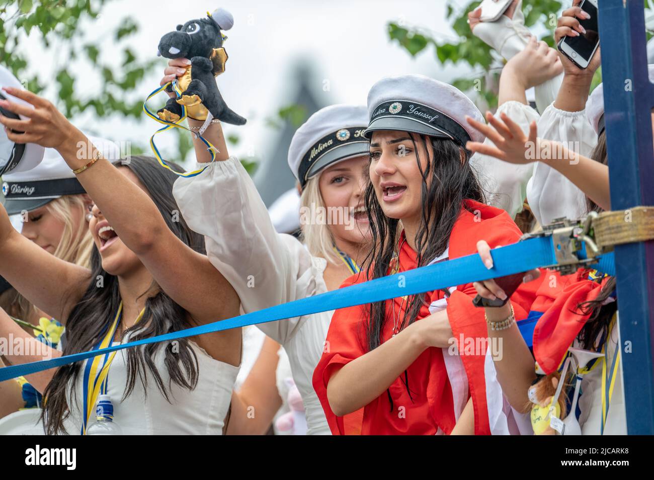 Graduation day from gymnasium in the city centre of Norrkoping ...