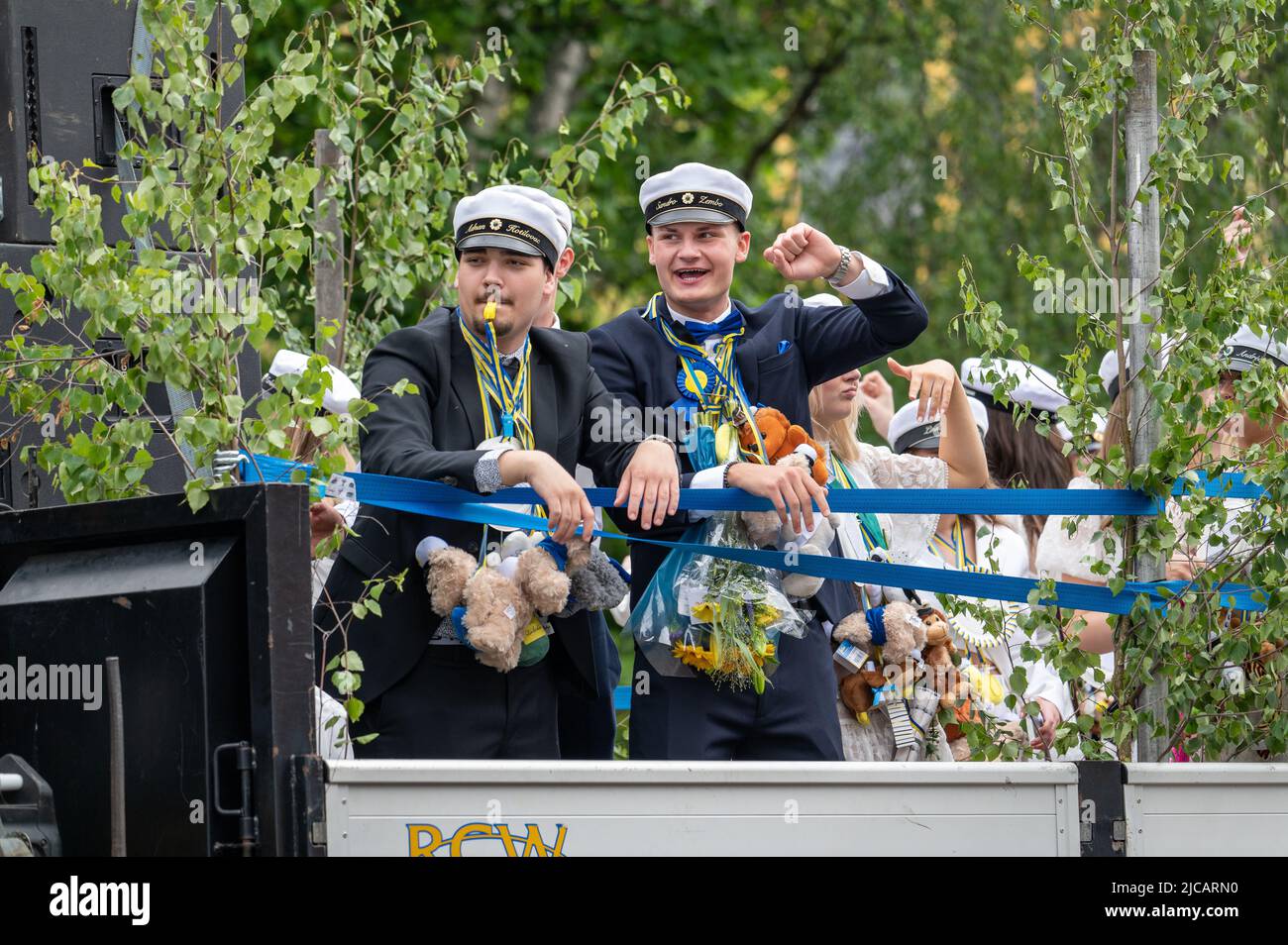 Graduation day from gymnasium in the city centre of Norrkoping ...