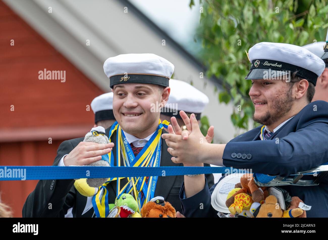 Graduation day from gymnasium in the city centre of Norrkoping ...