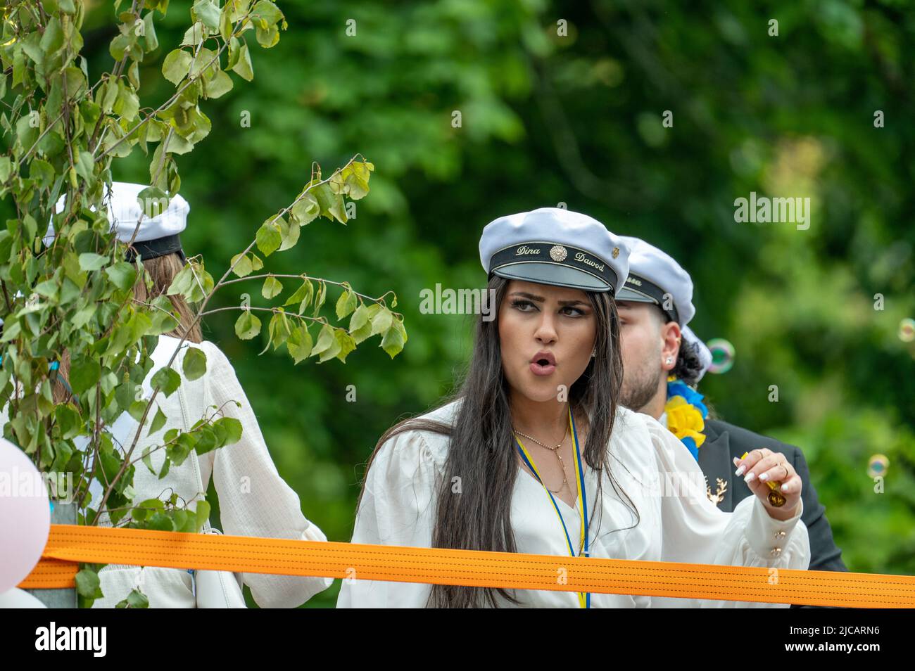 Graduation day from gymnasium in the city centre of Norrkoping ...