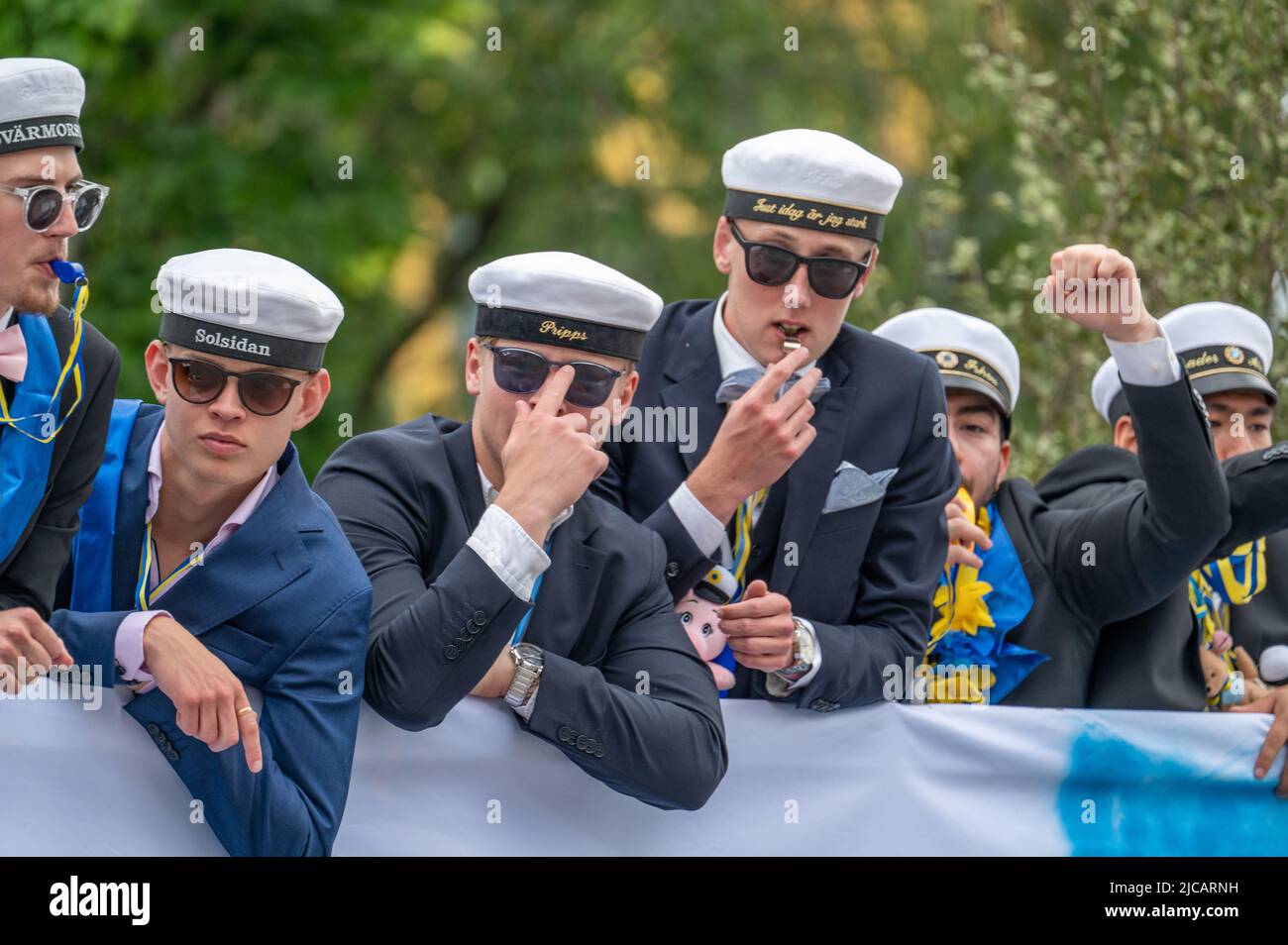 Graduation day from gymnasium in the city centre of Norrkoping ...