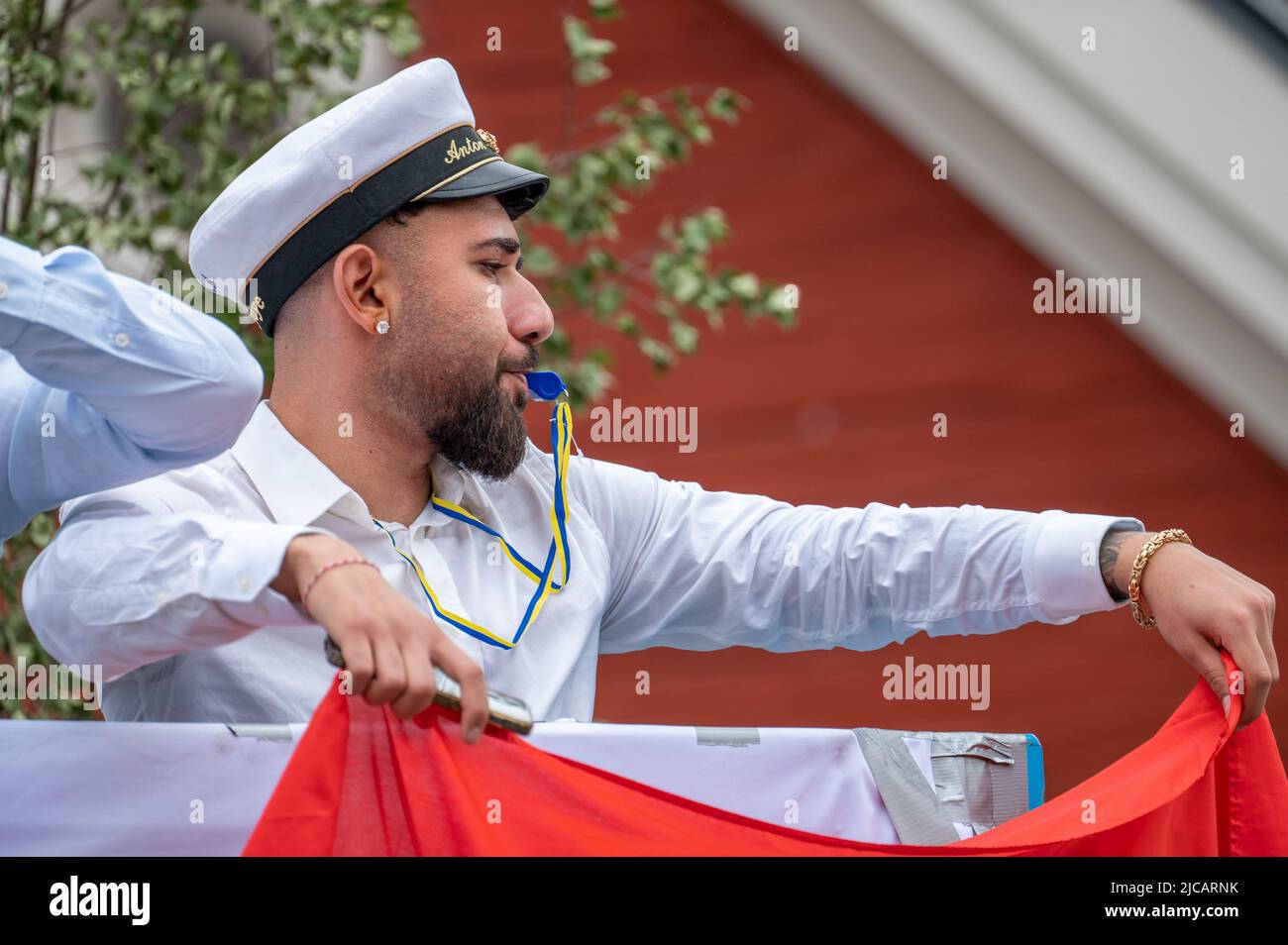 Graduation day from gymnasium in the city centre of Norrkoping ...