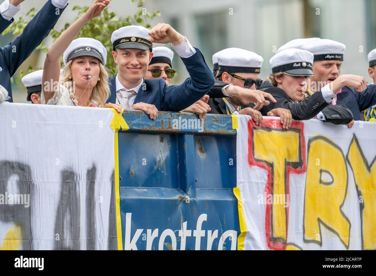 Graduation day from gymnasium in the city centre of Norrkoping ...