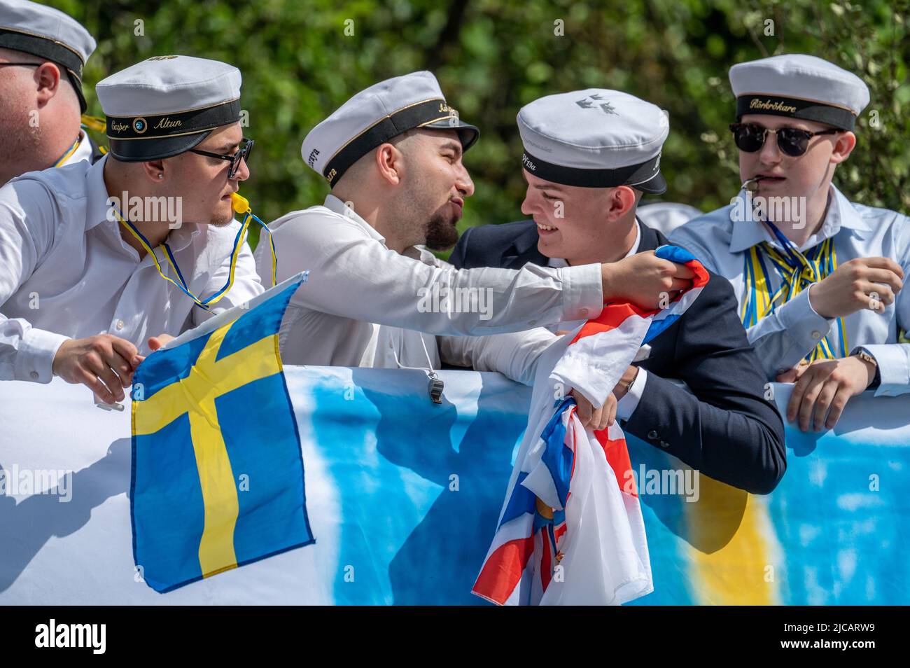 Graduation day from gymnasium in the city centre of Norrkoping ...