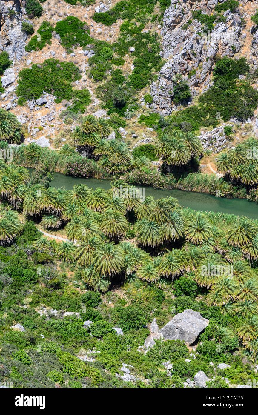 Preveli Beach - famous for the beautiful river with azure clear water ...