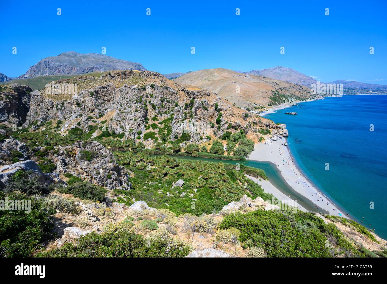 Preveli Beach - famous for the beautiful river with azure clear water ...