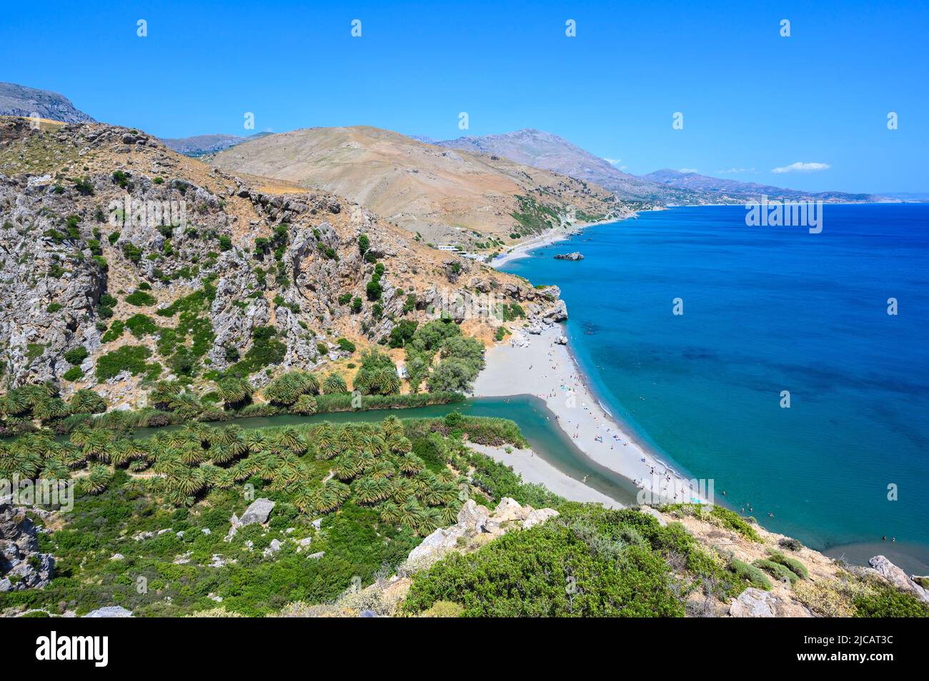 Preveli Beach - famous for the beautiful river with azure clear water ...