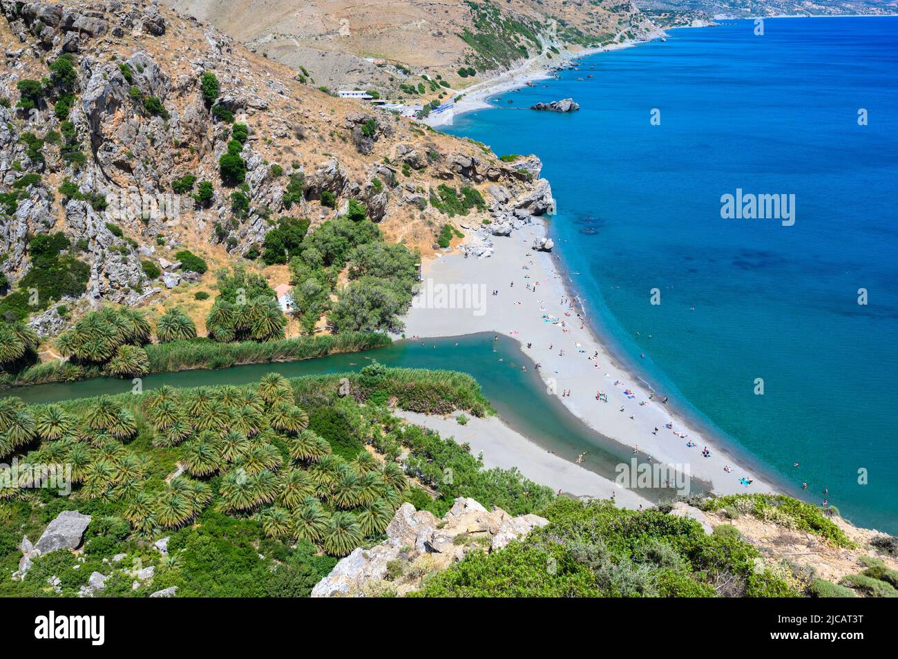 Preveli Beach - famous for the beautiful river with azure clear water ...